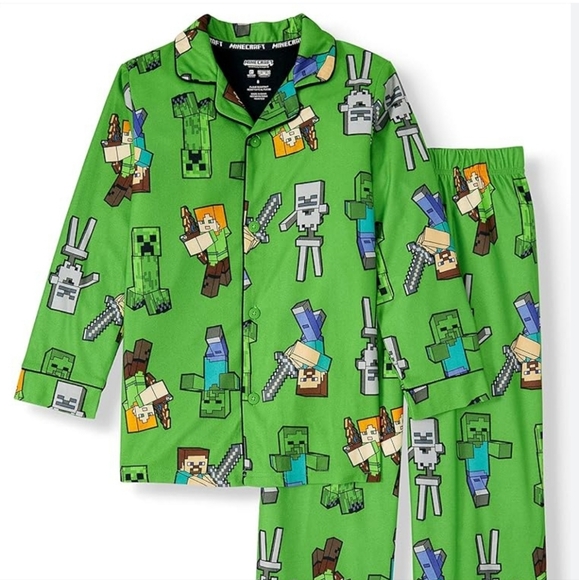 Minecraft | Pajamas | Minecraft Pajama Set Size Kids Green | Poshmark